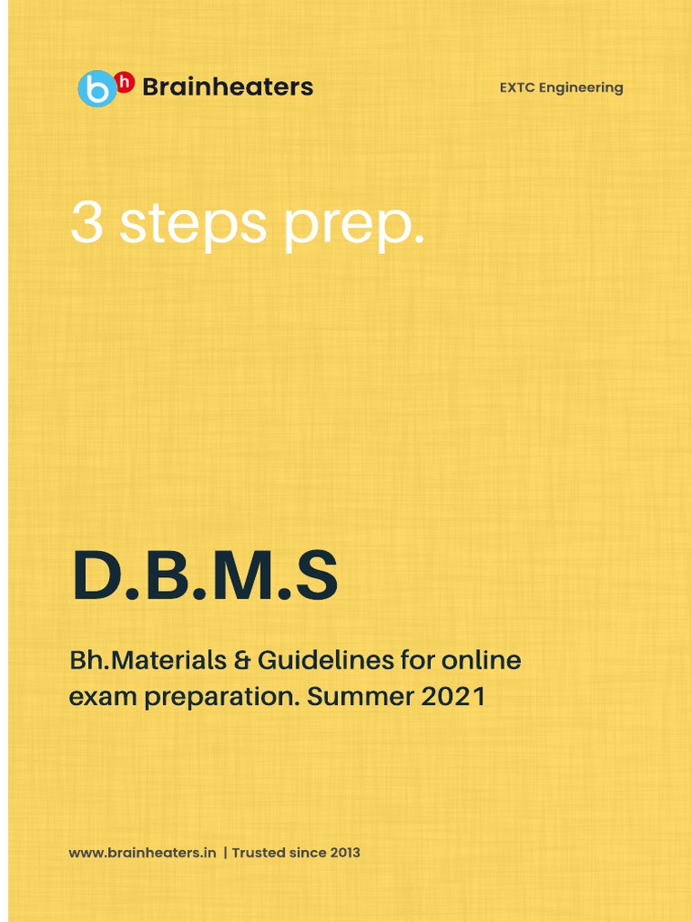 3-step guide to ace your DBMS exam prep | PDF | Databases | Relational Database