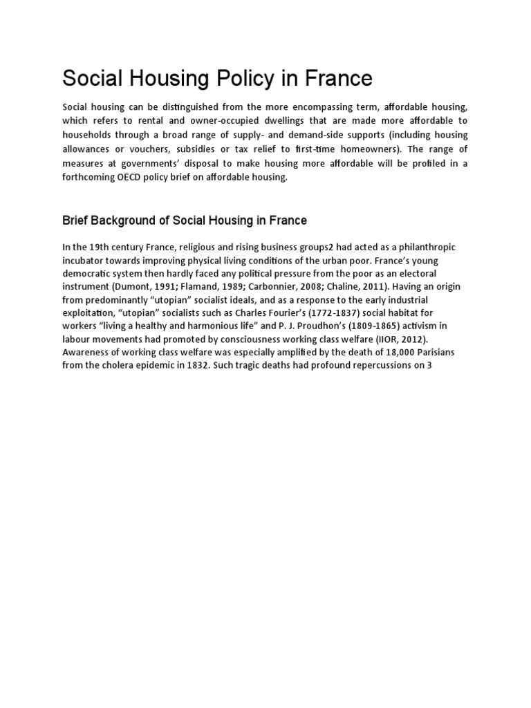 Social Housing Policy in Parice | PDF | Public Housing | Taxes