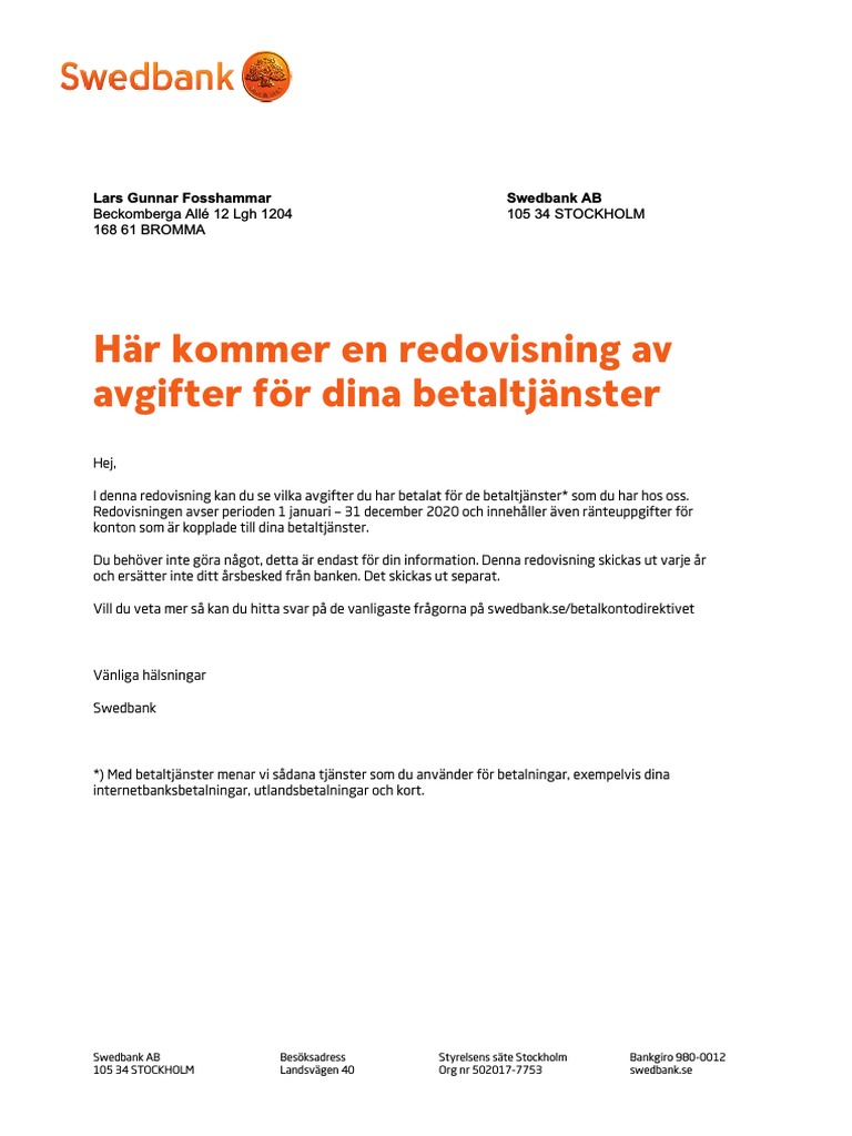 Redovisning Av Avgifter | PDF