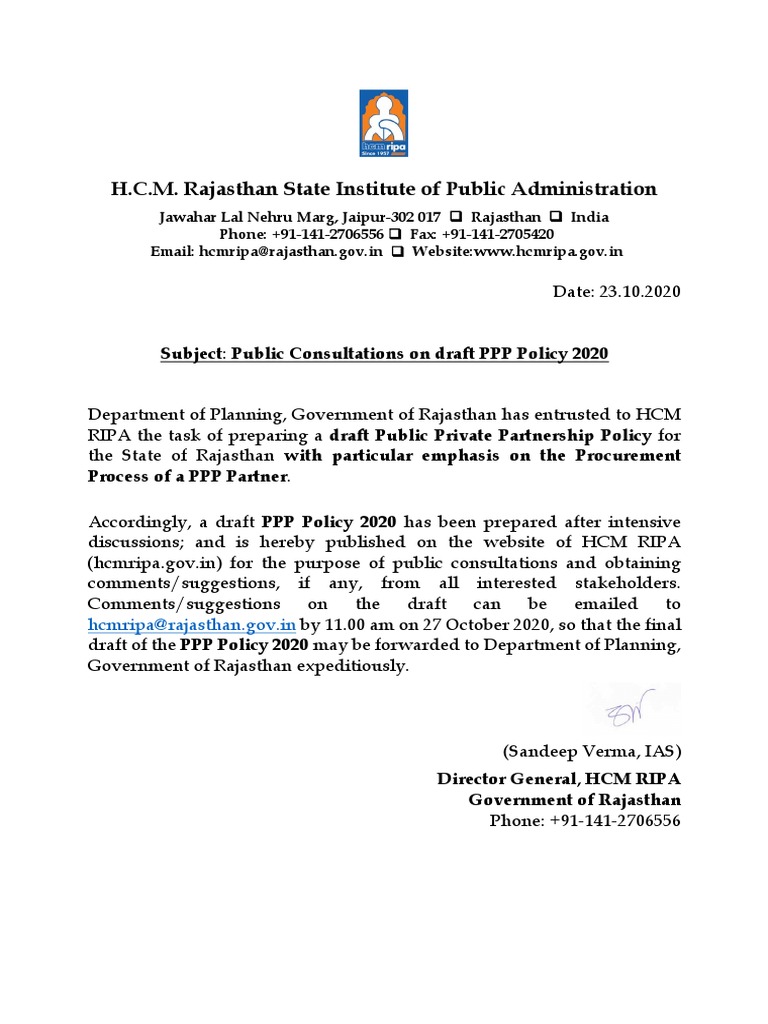 HCM RIPA Draft PPP Policy 2008 As Reviewed | PDF | Public–Private ...