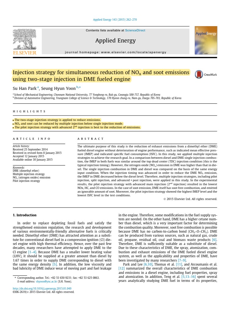 Su Han Park Et Al, 2015 | PDF | Diesel Engine | Exhaust Gas