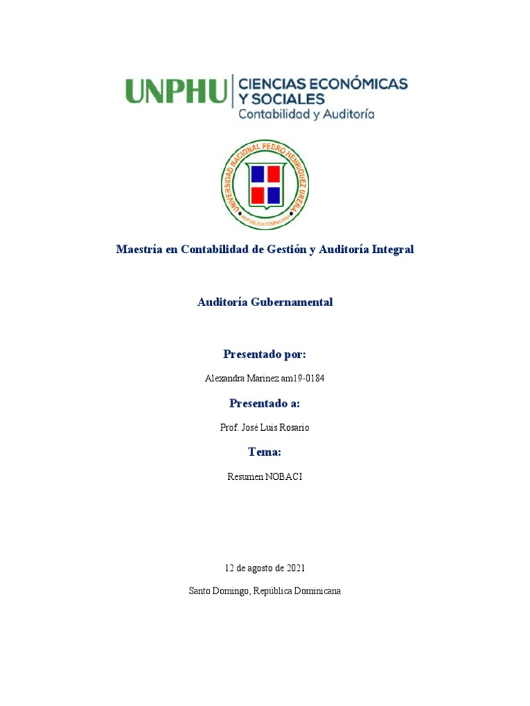 Resumen de Normas NOBACI en Control Interno | PDF | Evaluación | Auditoría