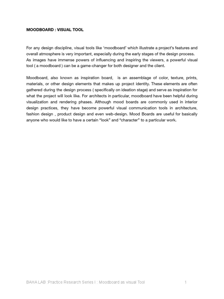 Purpose and Process of Mood Boards | PDF | Design | Typefaces