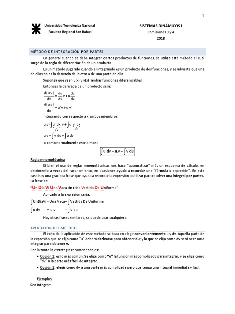 Integrales Por Partes y Fracciones Simples - 2018 | PDF | Integral ...