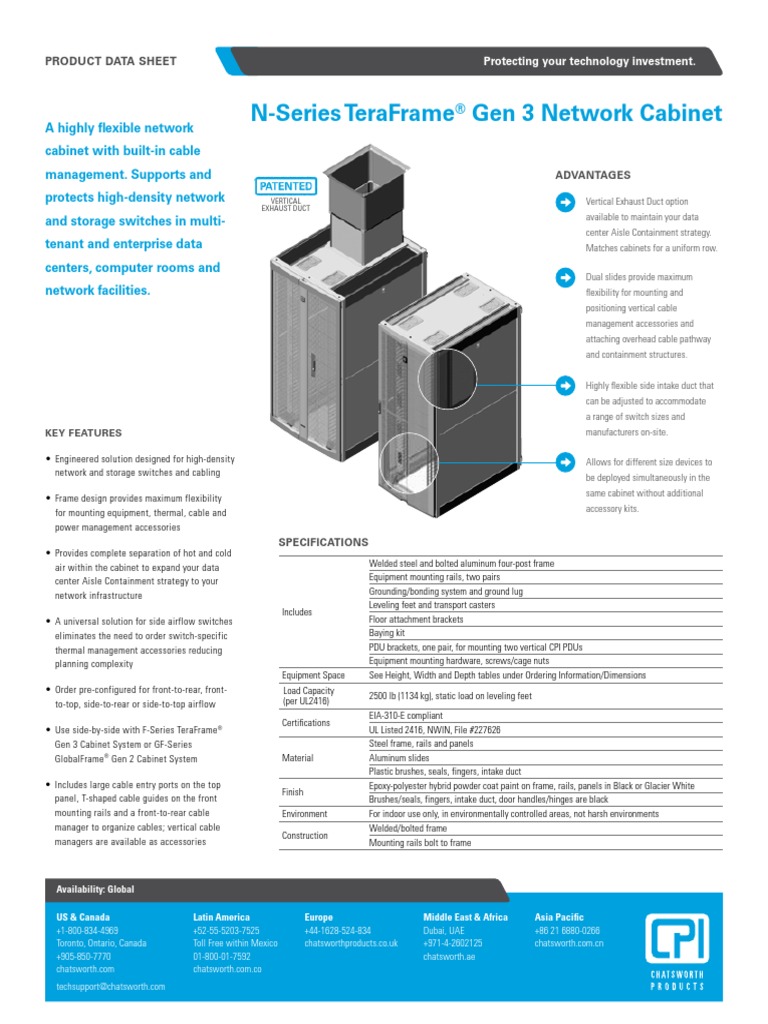 N-Series Teraframe Gen3 Datasheet | PDF | Door | Duct (Flow)