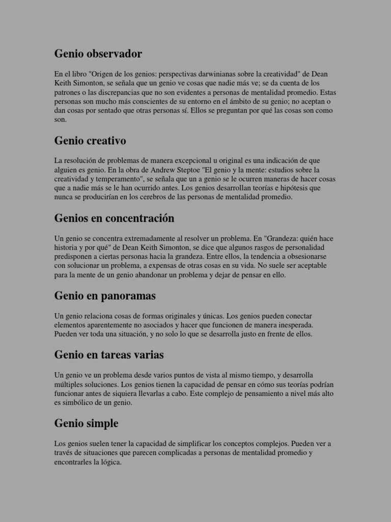 Tipos de Genio | PDF | Creatividad | Science