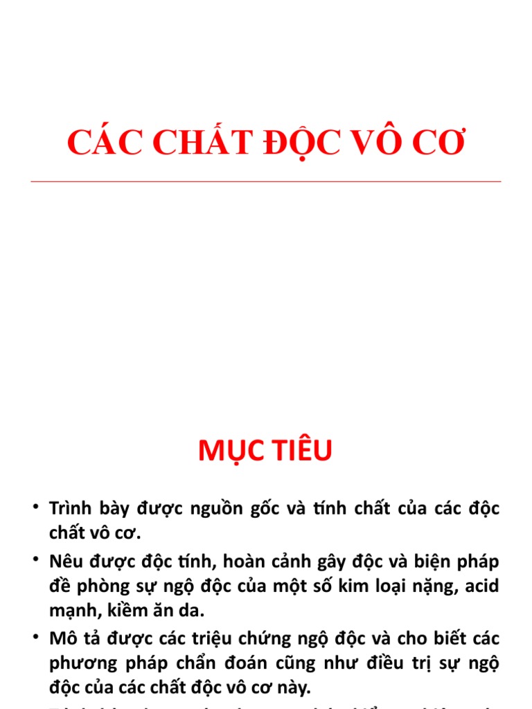 Cac Chat Doc Vo Co | PDF