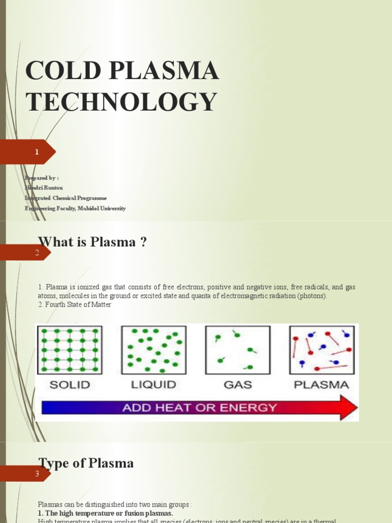 Cold Plasma Technology 1 | PDF | Plasma (Physics) | Gases