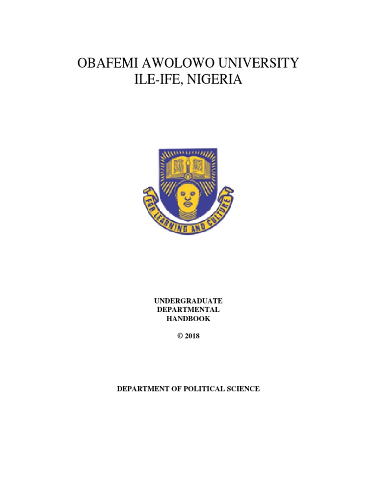 Obafemi Awolowo University Ile-Ife, Nigeria: Undergraduate Departmental ...