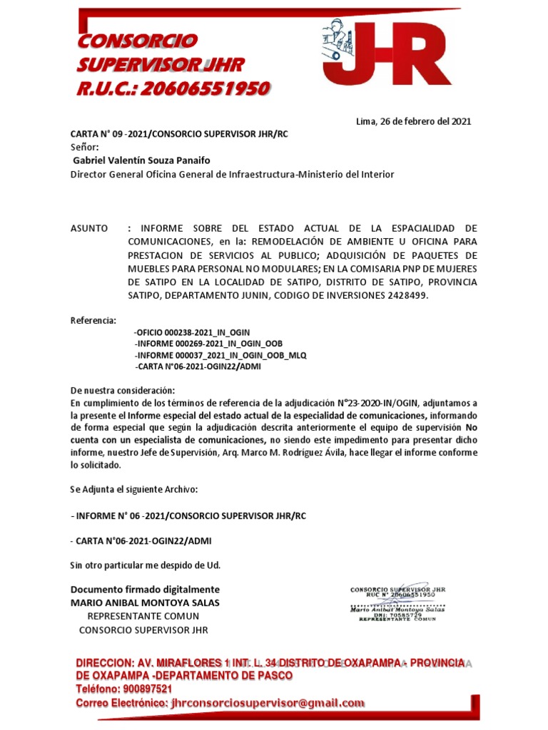 Carta 009-Supervision | PDF | Finanzas y dinero