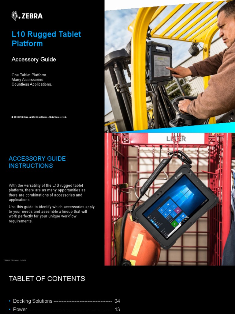 Zebra L10 Rugged Tablet - Accessory Guide | PDF | Radio Frequency ...