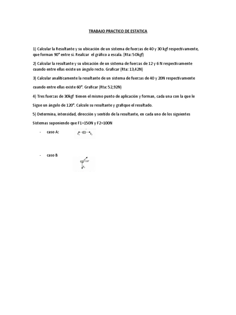 Trabajo Practico de Estatica | PDF