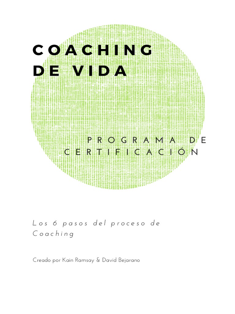 21 Certificado de Coaching de Vida Los 6 Pasos Del Proceso de Coaching ...