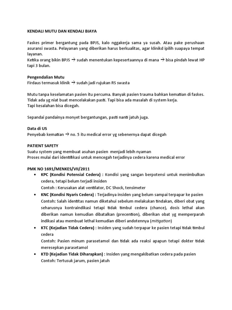 Kendali Mutu Dan Kendali Biaya Pdf