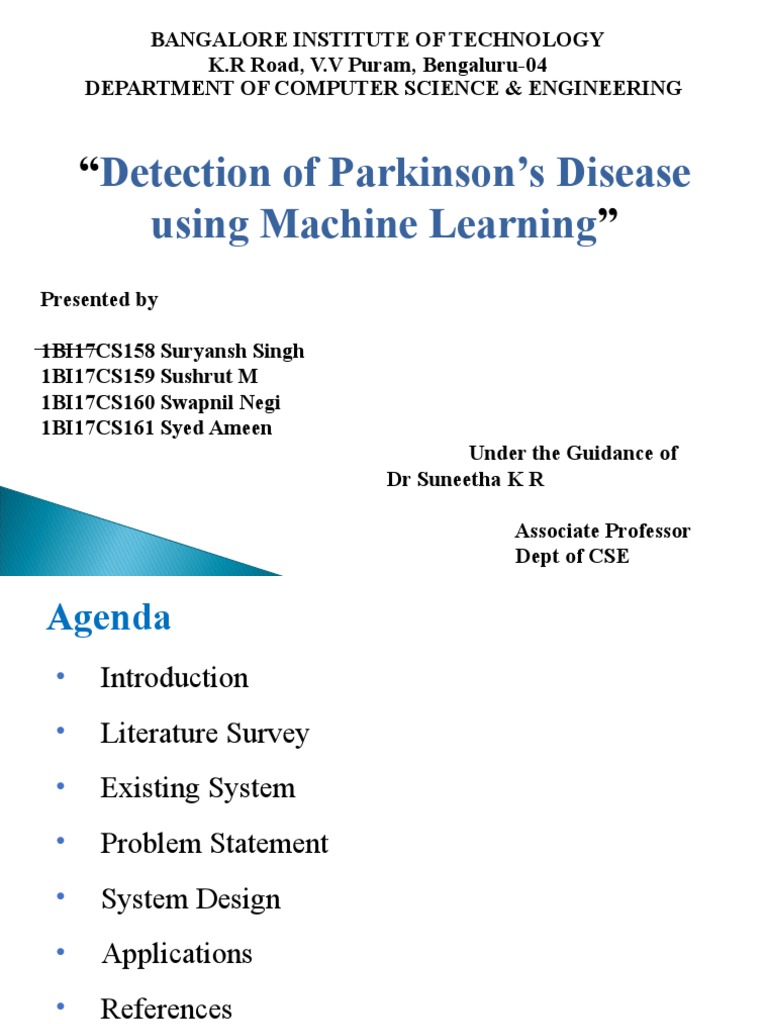 Detection of Parkinson's Disease Using Machine Learning | PDF | Statistical Classification ...