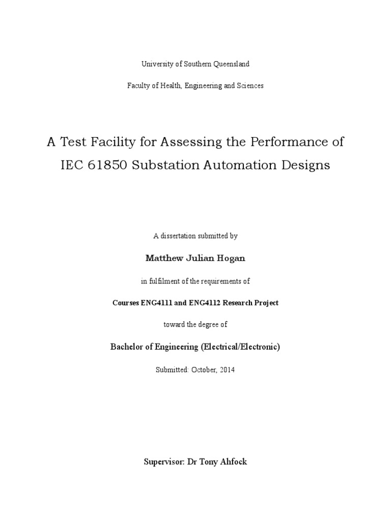 Testing The Performance of IEC 61850 Substation Automation Designs ...