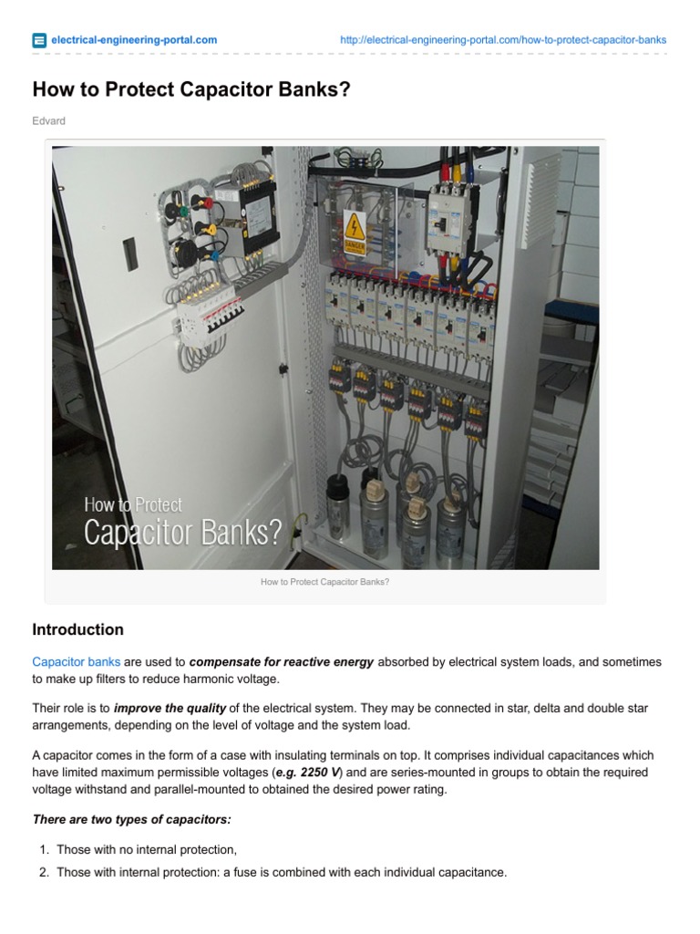 How To Protect Capacitor Banks?: Edvard | PDF | Capacitor | Power Supply