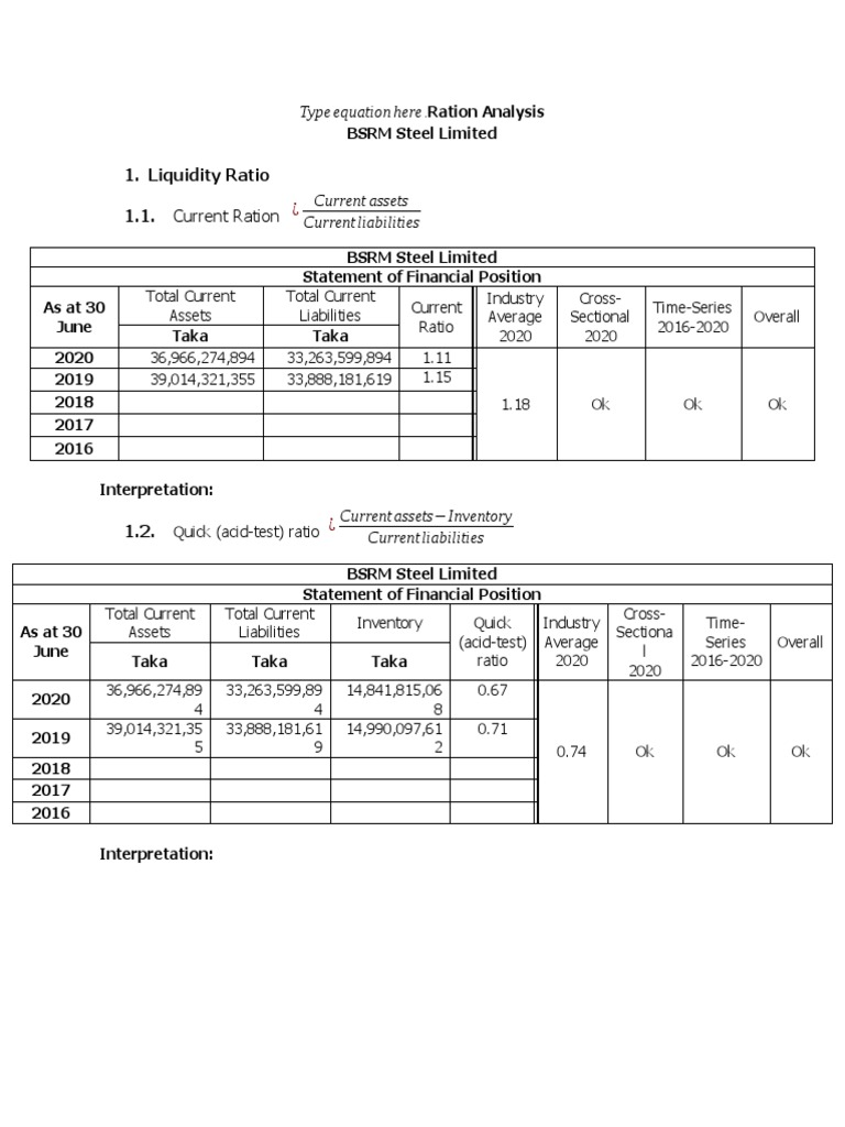 Working Ration Analysis | PDF | Balance Sheet | Inventory