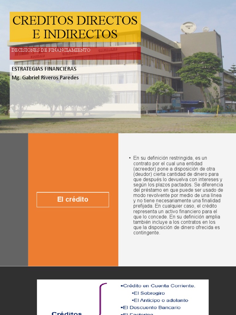 Credito Directo e Indirecto | PDF | Bancos | Finanzas y administración ...