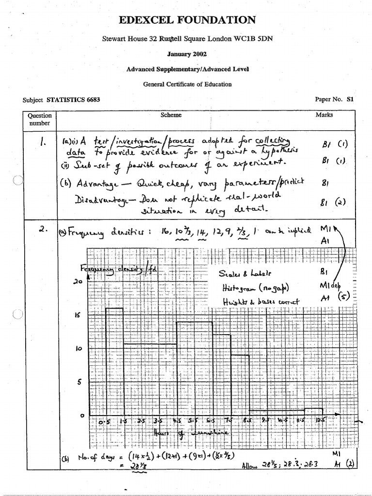 January 2002 MS - S1 Edexcel | PDF