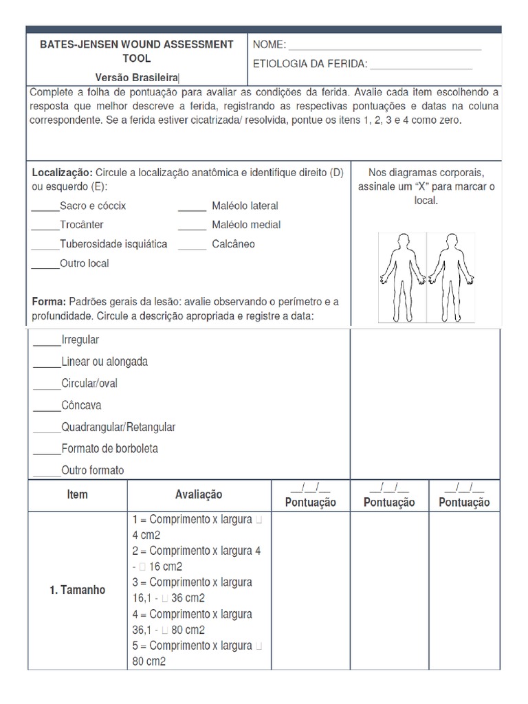Ficha de Avaliação Feridas PDF | PDF