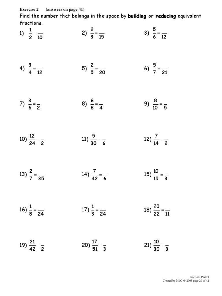 Pages From 11 - Math - 550 - Fractions - Packet - 2 | PDF