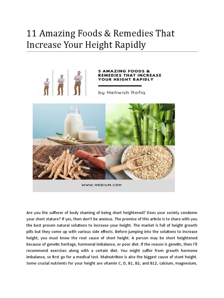 Foods and Remedies to Boost Height | PDF | Vitamin | Nutrients