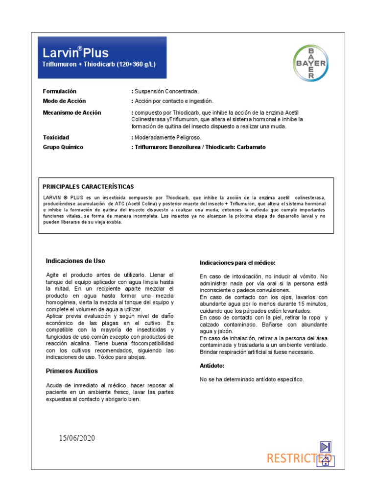 Ficha Larvin Plus | PDF | Insectos | Agua
