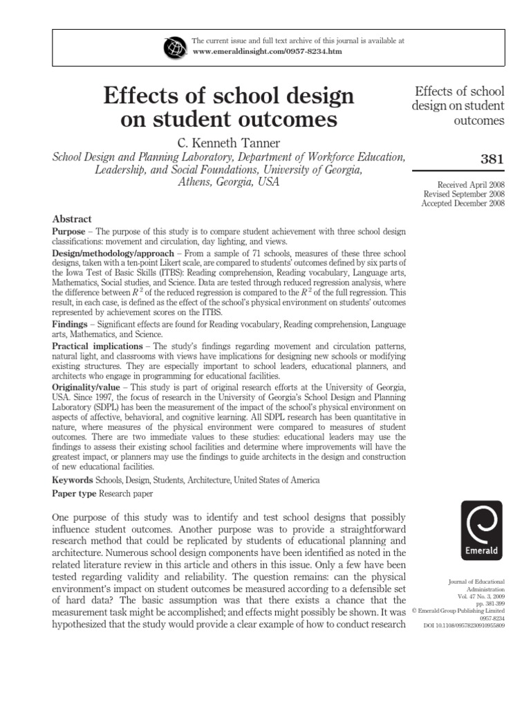 Impact of School Design on Student Success | PDF | Regression Analysis ...
