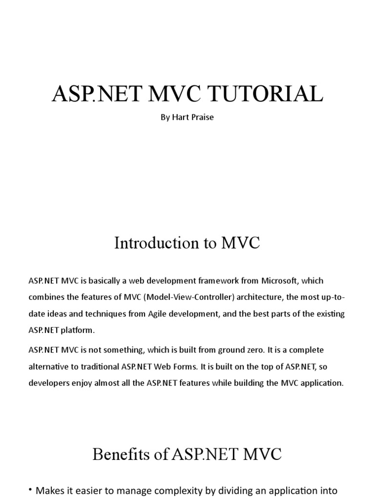 MVC Tutorial | PDF | Internet & Web | World Wide Web