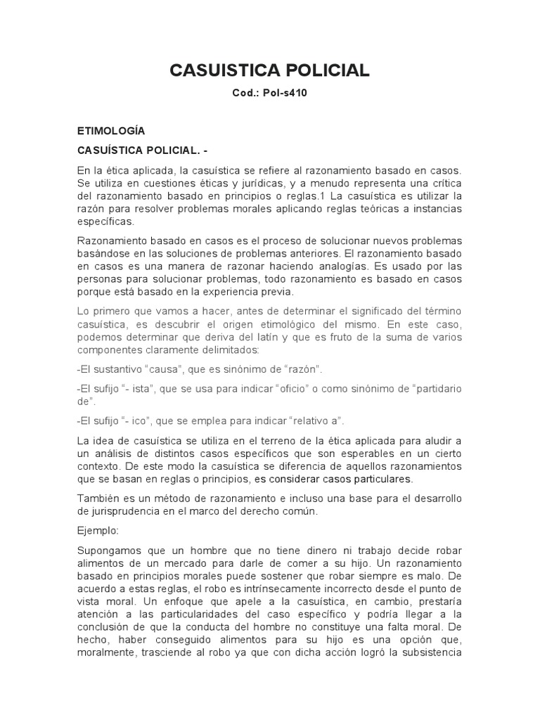 Casuistica Policial | PDF | Policía | Moralidad