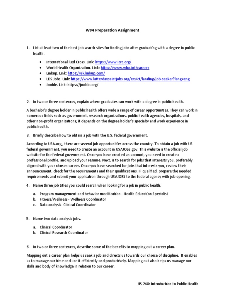 hs240 - Document - W04 Preparation Assignment | PDF | Academic Degree | Public Health