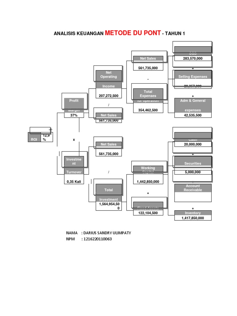 Metode Du Pont: Analisis Keuangan - Tahun 1 | PDF | Return On Investment | Revenue