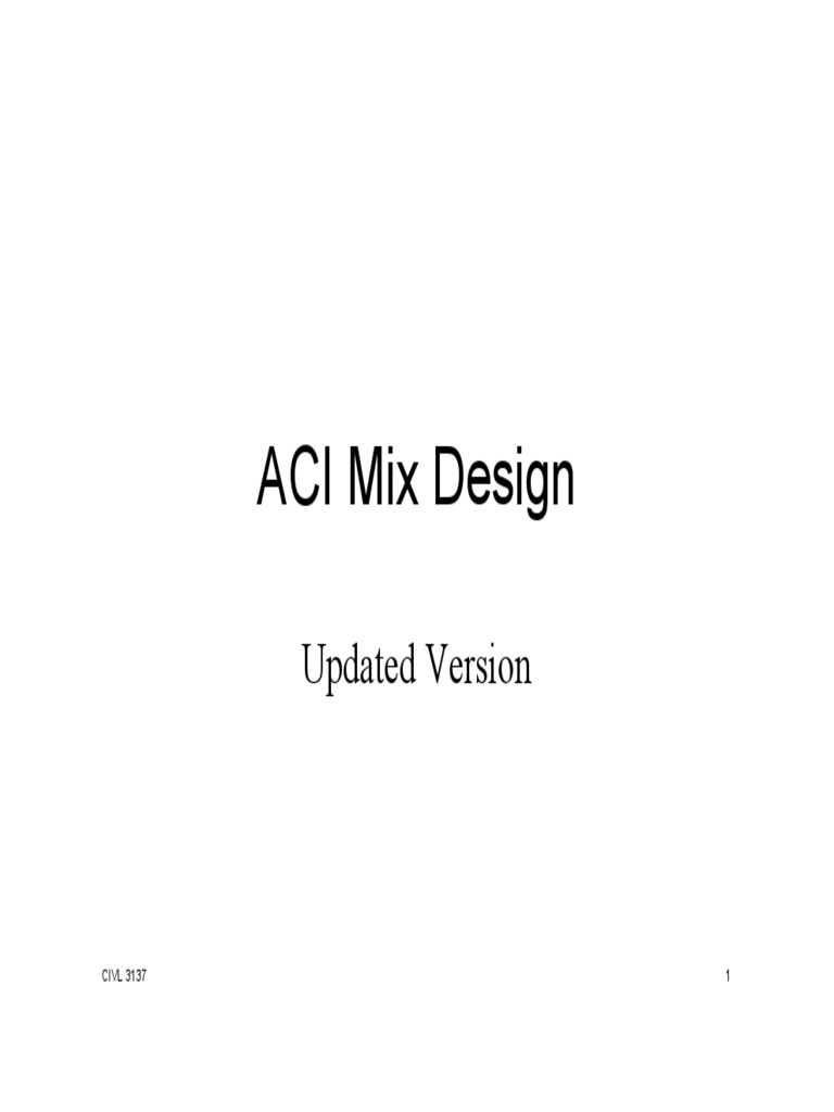 15b - ACI Mix Design (Updated) | PDF | Concrete | Construction Aggregate