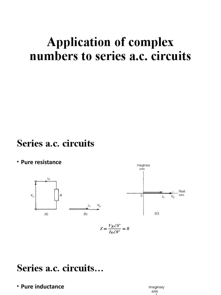 Application of Complex Numbers To Series A.C. Circuits | PDF