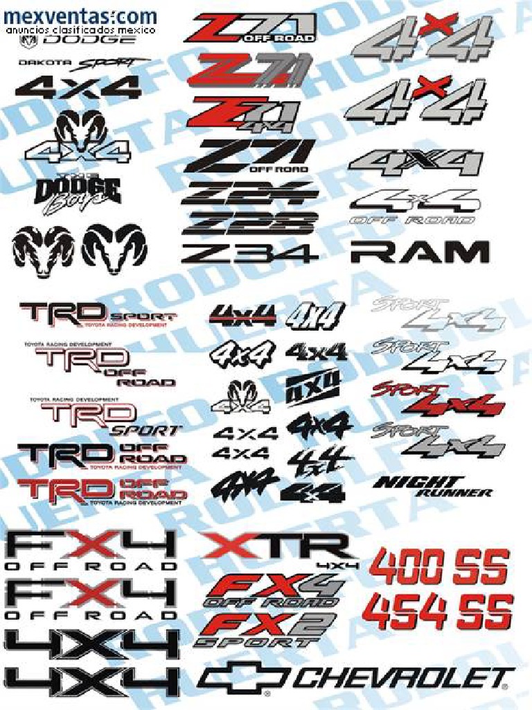 Modelos de Calcomanias (Stickers) 4x4 - 1 | PDF