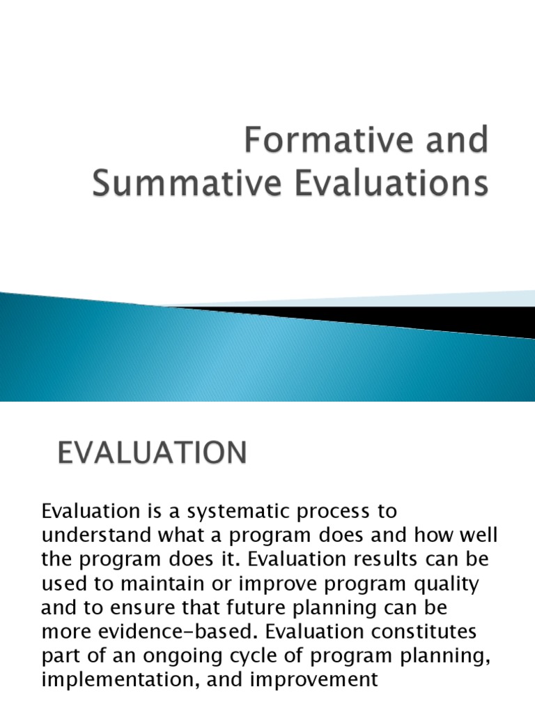 Formative and Summative Evaluation | PDF | Evaluation | Business