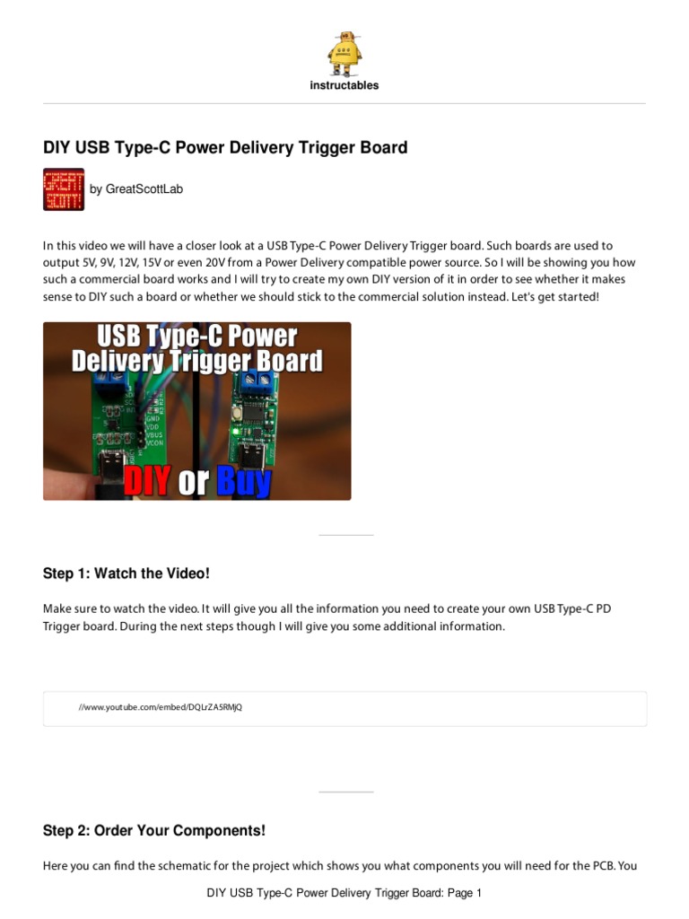 DIY USB Type-C PD Trigger Board Guide | PDF | Printed Circuit Board ...