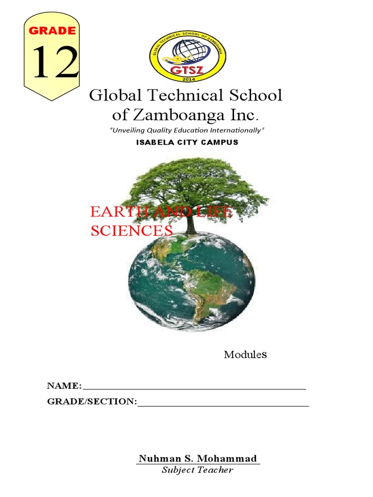Global Technical School of Zamboanga Inc.: Earth and Life Sciences ...