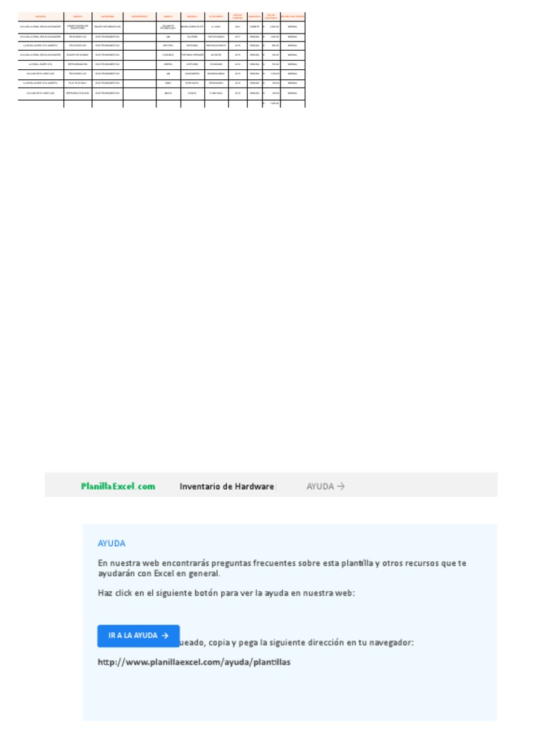 Inventario de Hardware en Excel | PDF | Software | Hardware de la ...