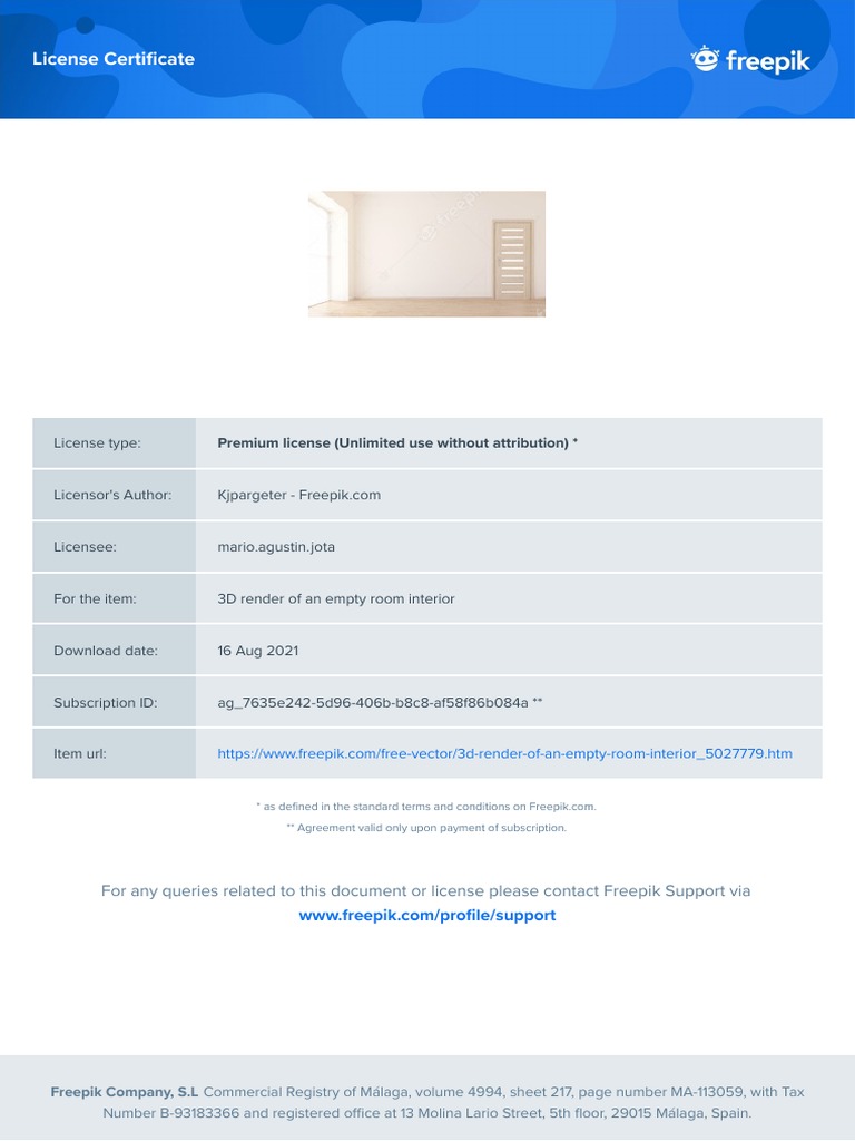 Premium License for 3D Room Render | PDF | License | Computing