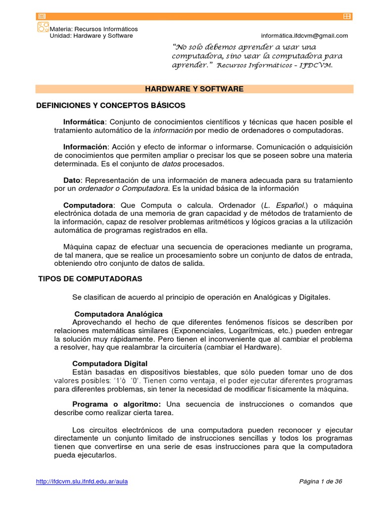 HW y SW | PDF | Microsoft Windows | Almacenamiento de datos de la ...