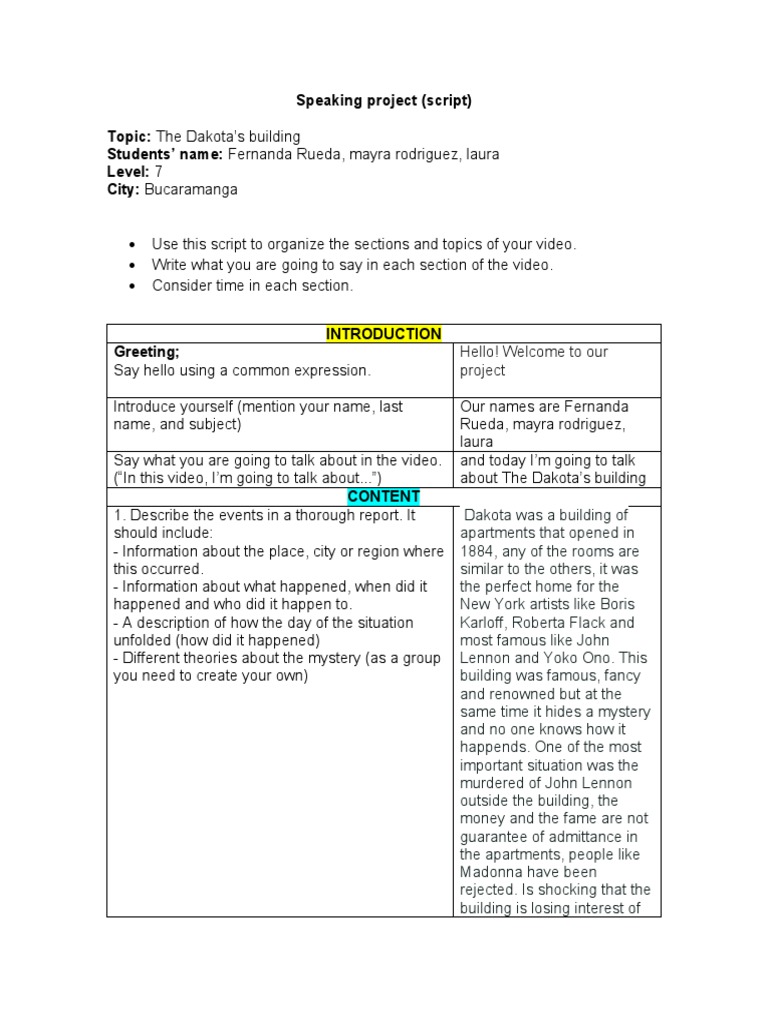 Formato Script Level 7 Dakota Building | PDF