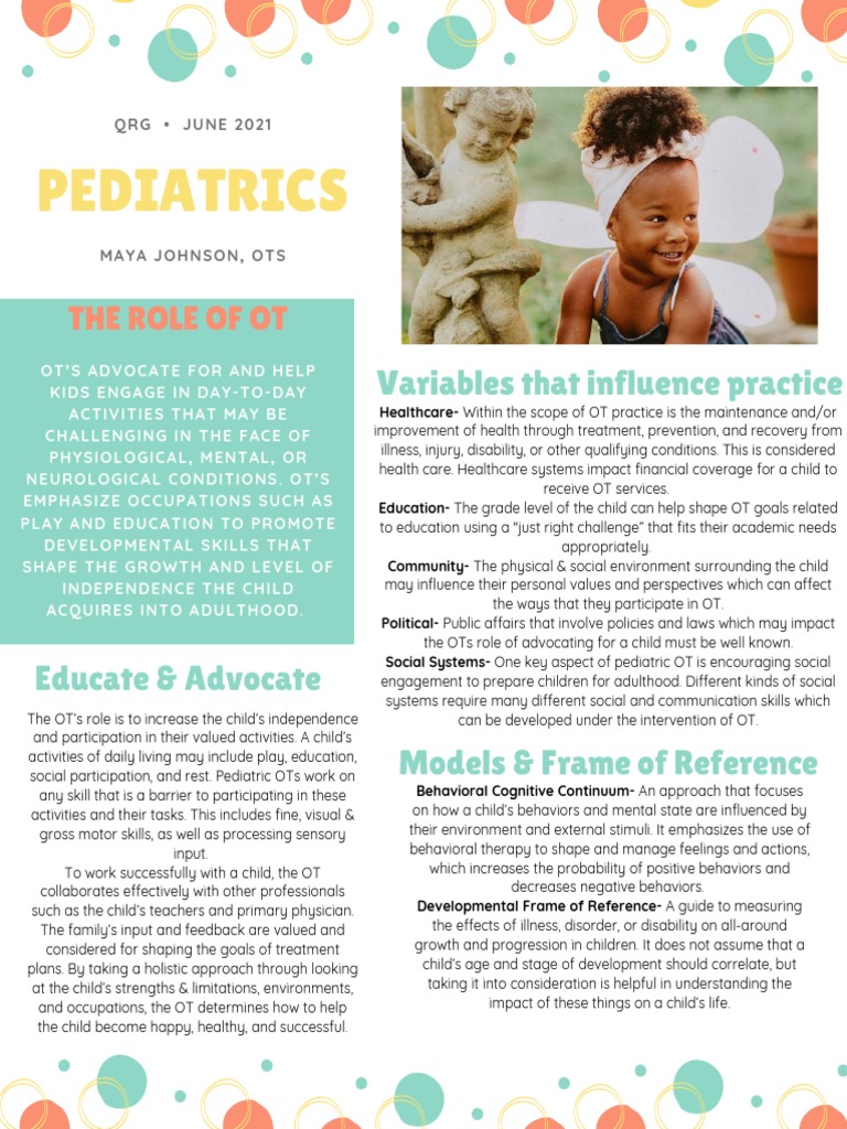Pediatric Occupational Therapy Overview | PDF | Health Care | Cognition