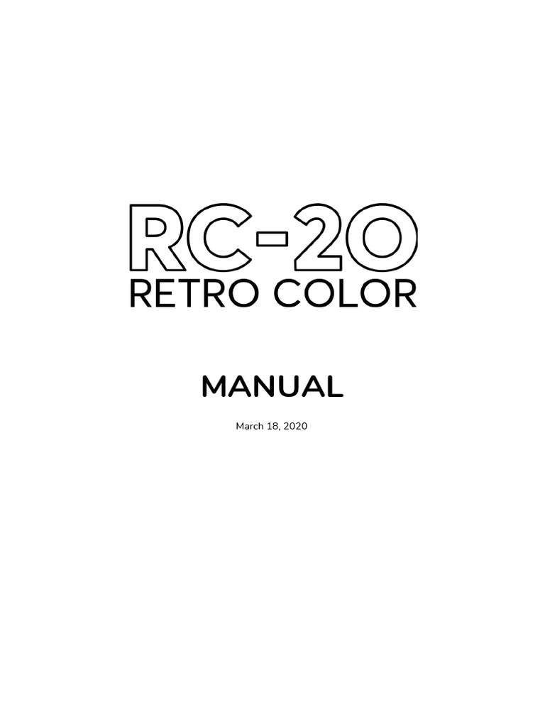 RC-20 Retro Color | PDF | Equalization (Audio) | Distortion