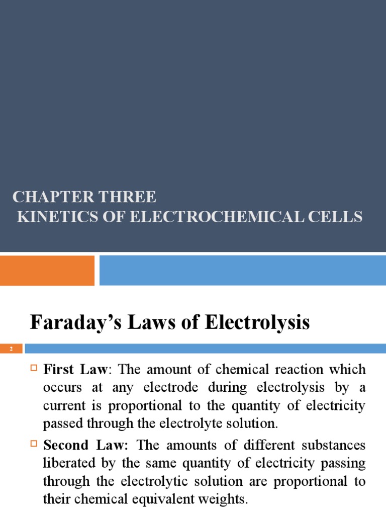 Chapter Three Kinetics of Electrochemical Cells | PDF ...