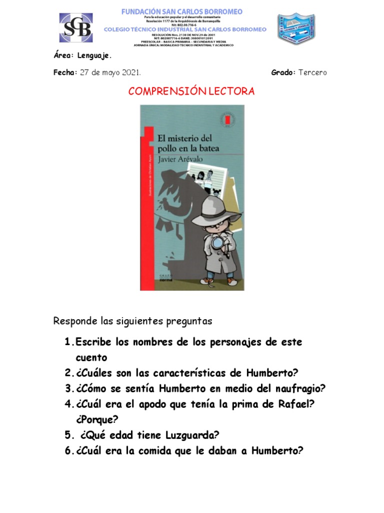 Preguntas de Comprensión Lectora para Tercero | PDF
