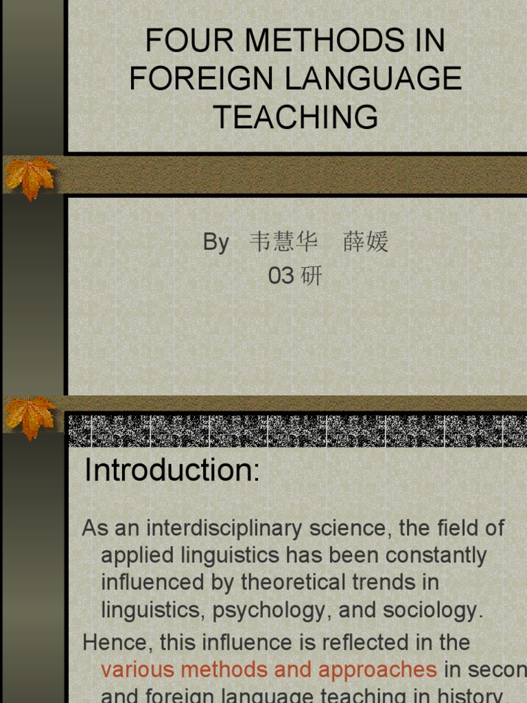 Four Methods in Language Teaching | PDF | Communication | Behavior Modification