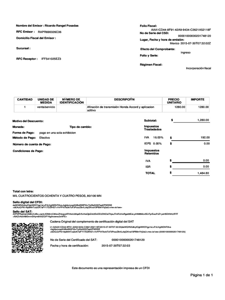 Qdoc - Tips Factura-Honda | PDF | Economias | Pagos