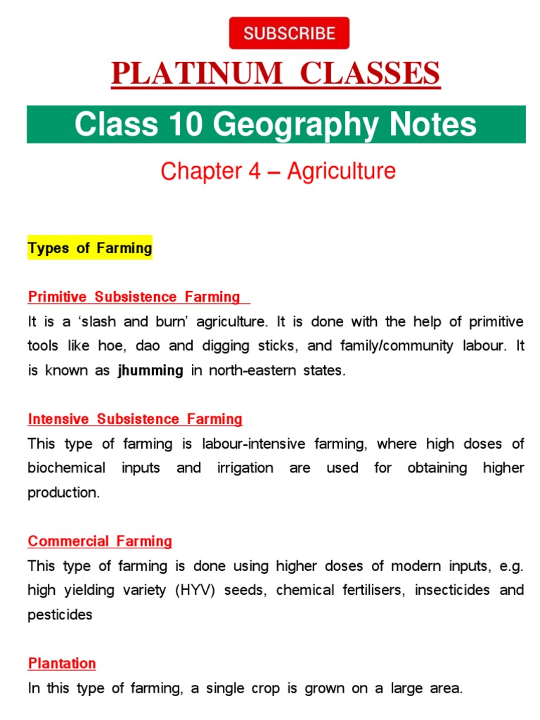 Chapter 4 Geography Class 10 | PDF | Agriculture | Legume